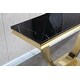 47" Modern Rectangular Marble Console Table, 0.71" Thick Marble Top, U ...
